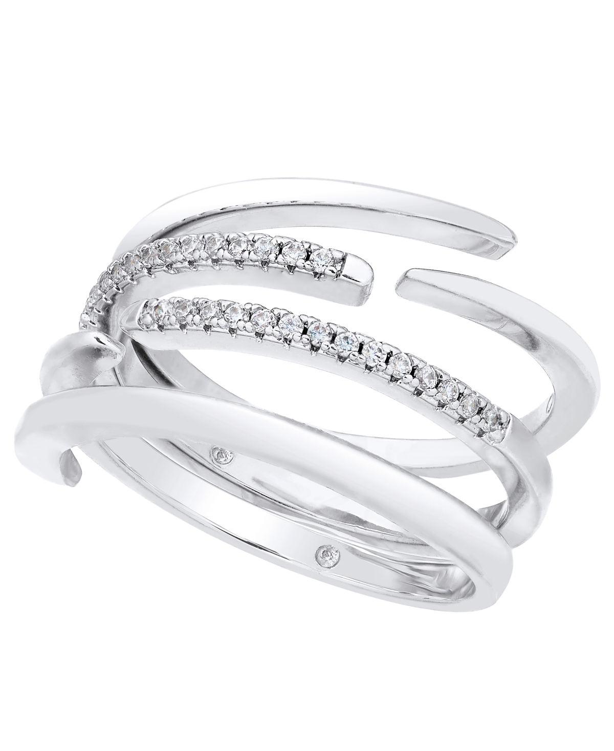 Click here for And Now This Clear Cubic Zirconia Triple Stack Rin... prices