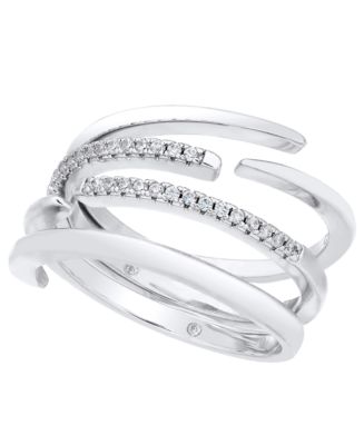 And Now This Clear Cubic Zirconia Triple Stack Ring - Macy's