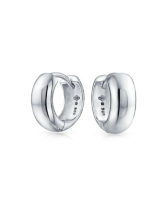 Bling Jewelry Wide Dome Hinge Small Hoop Earrings Rose Gold Plated ...