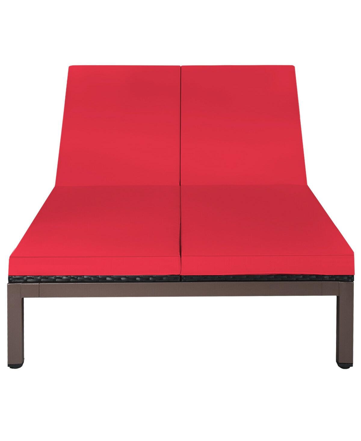 Click here for 2-Person Patio Rattan Lounge Chair with Adjustable... prices