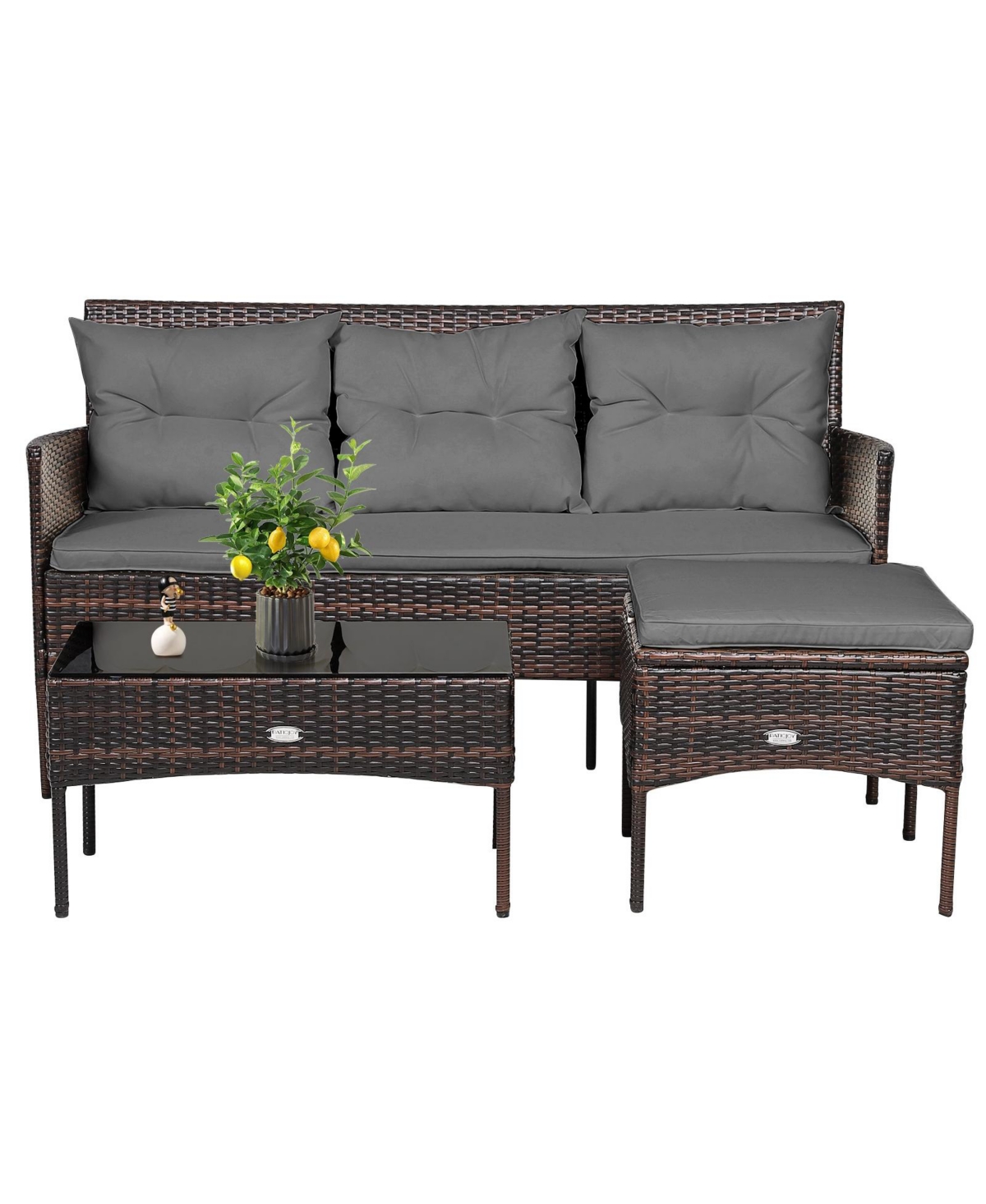 Click here for 3 Pieces Patio Furniture Sectional Set with 5 Cozy... prices