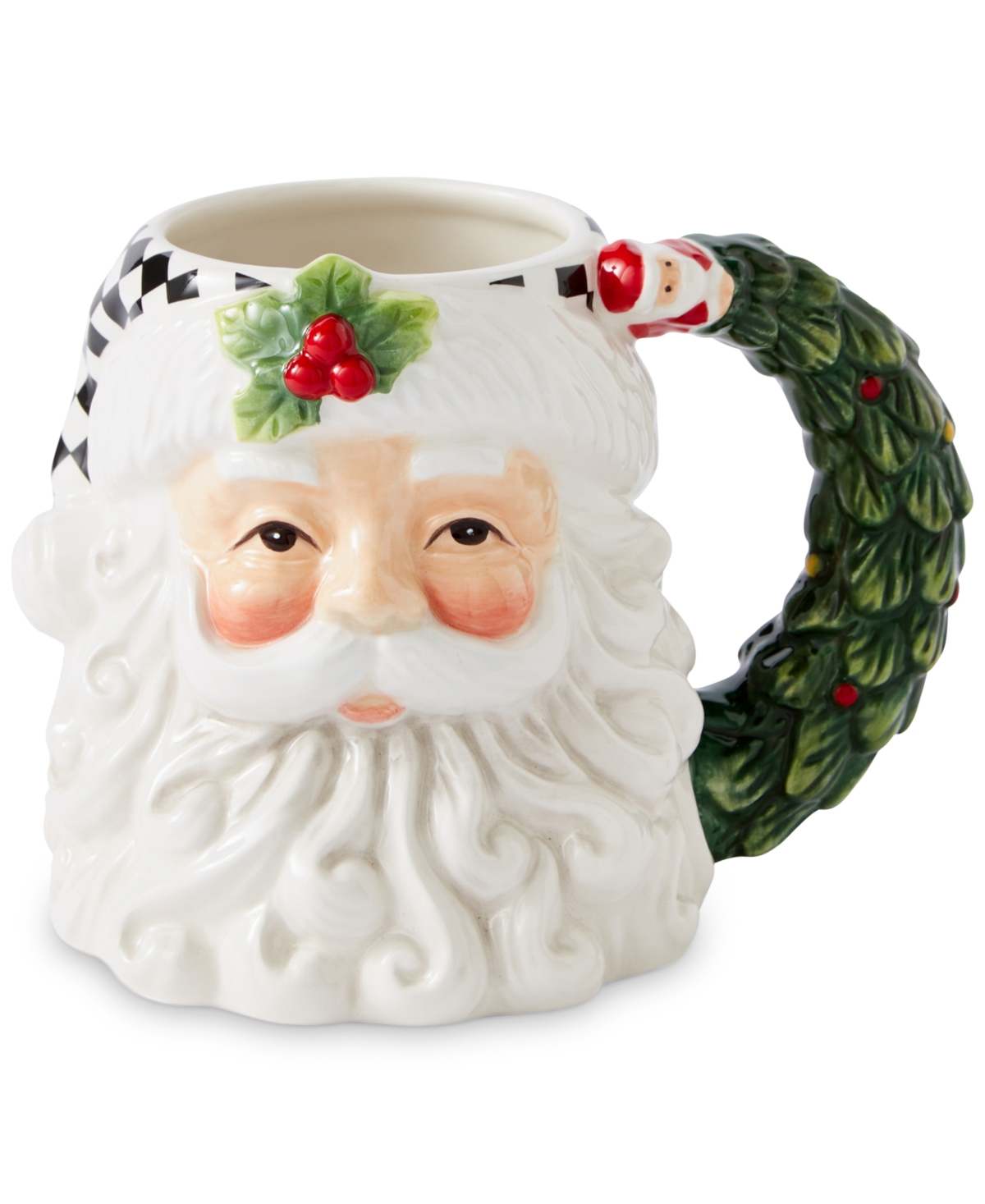 Spode Christmas Tree Black and White Santa Mug