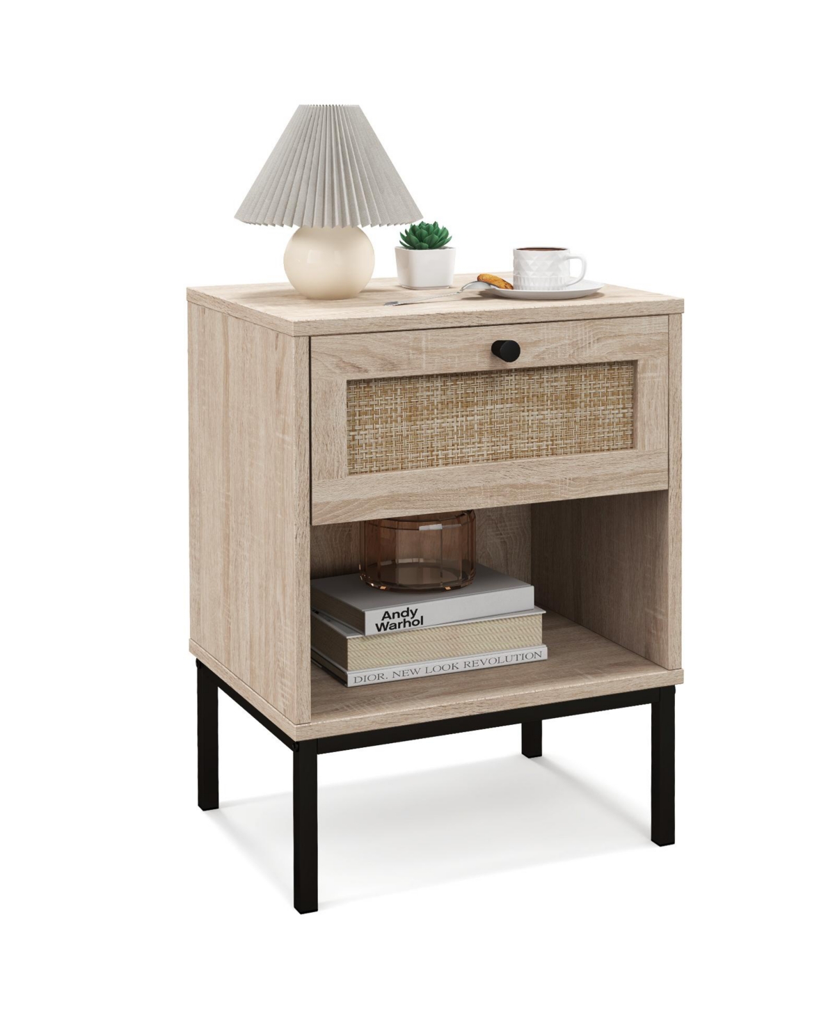 Click here for Sugift Rattan Nightstand Boho End Table with Ratta... prices
