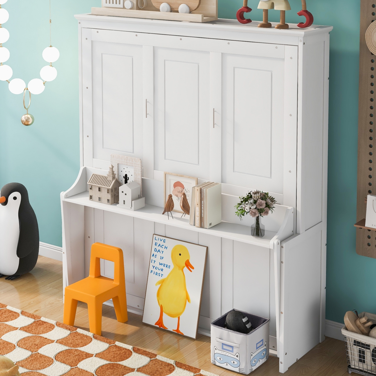Click here for Streamdale Queen Size Murphy Bed With A Shelf - Wh... prices