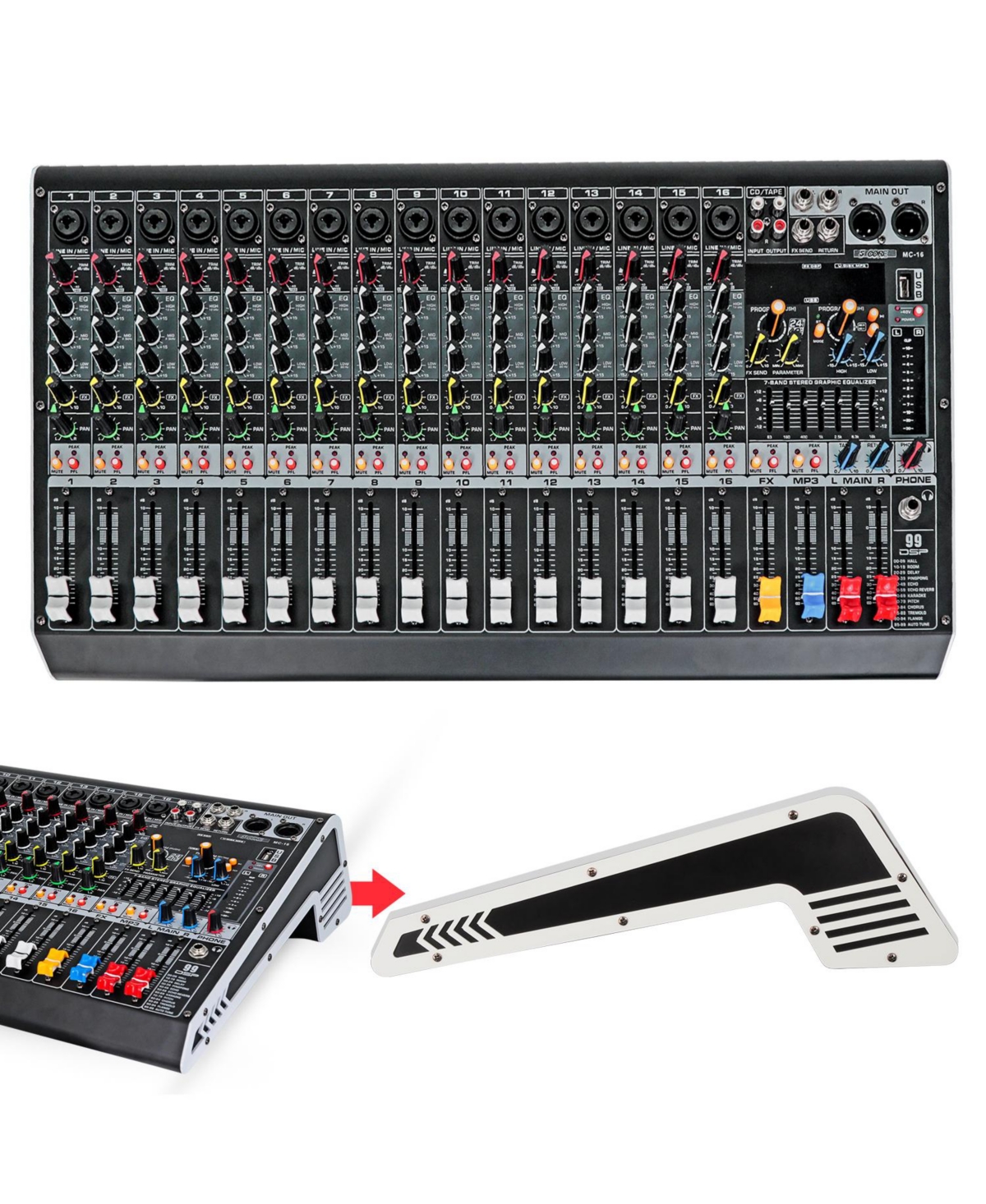 Click here for 5 Core Audio Mixer 16 Channel Dj Mixing Board Blue... prices