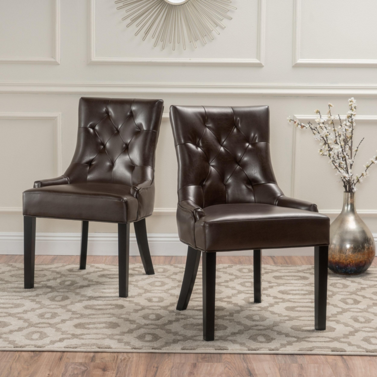 Click here for Streamdale Diamond Tufted Dining Chairs Versatile... prices