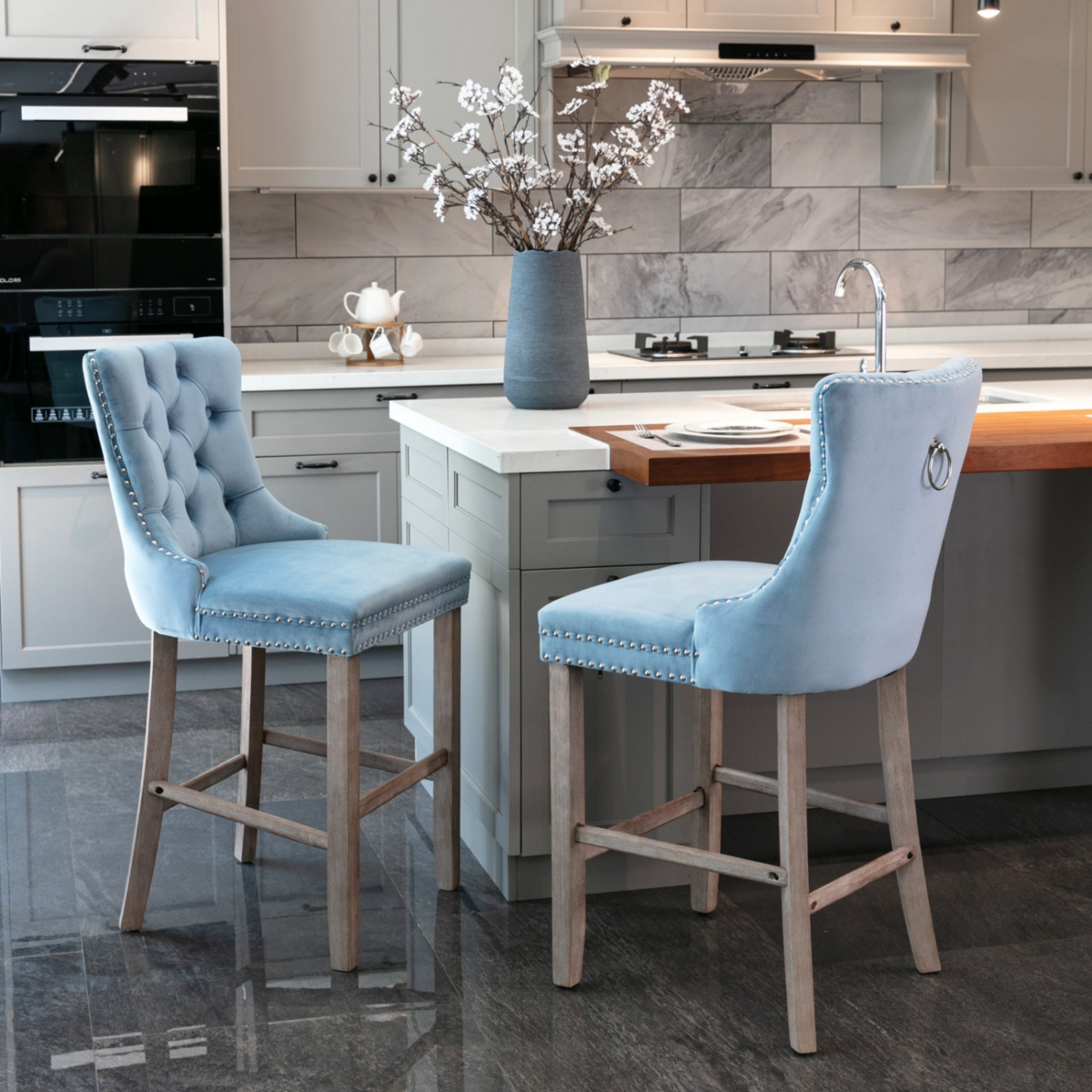 Click here for Streamdale Furniture Handcrafted Velvet Barstools... prices