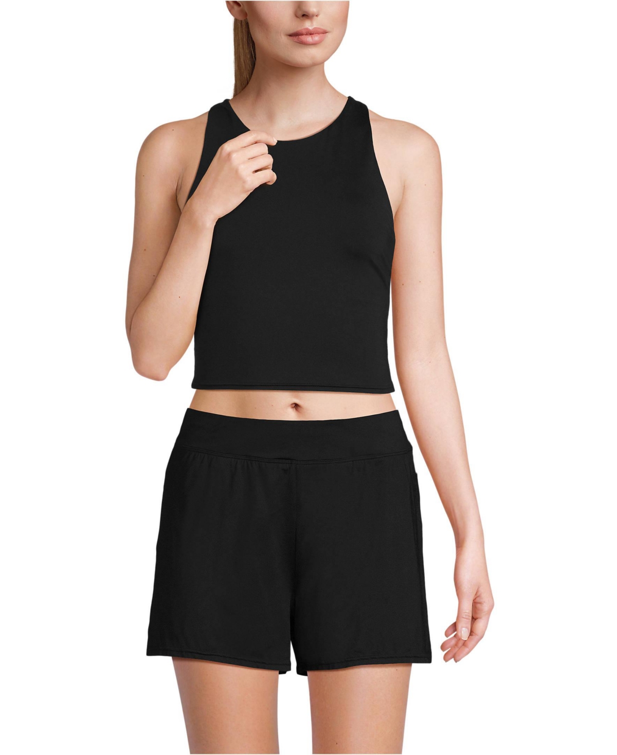 Click here for Lands End Womens High Neck Racerback Midkini Top -... prices