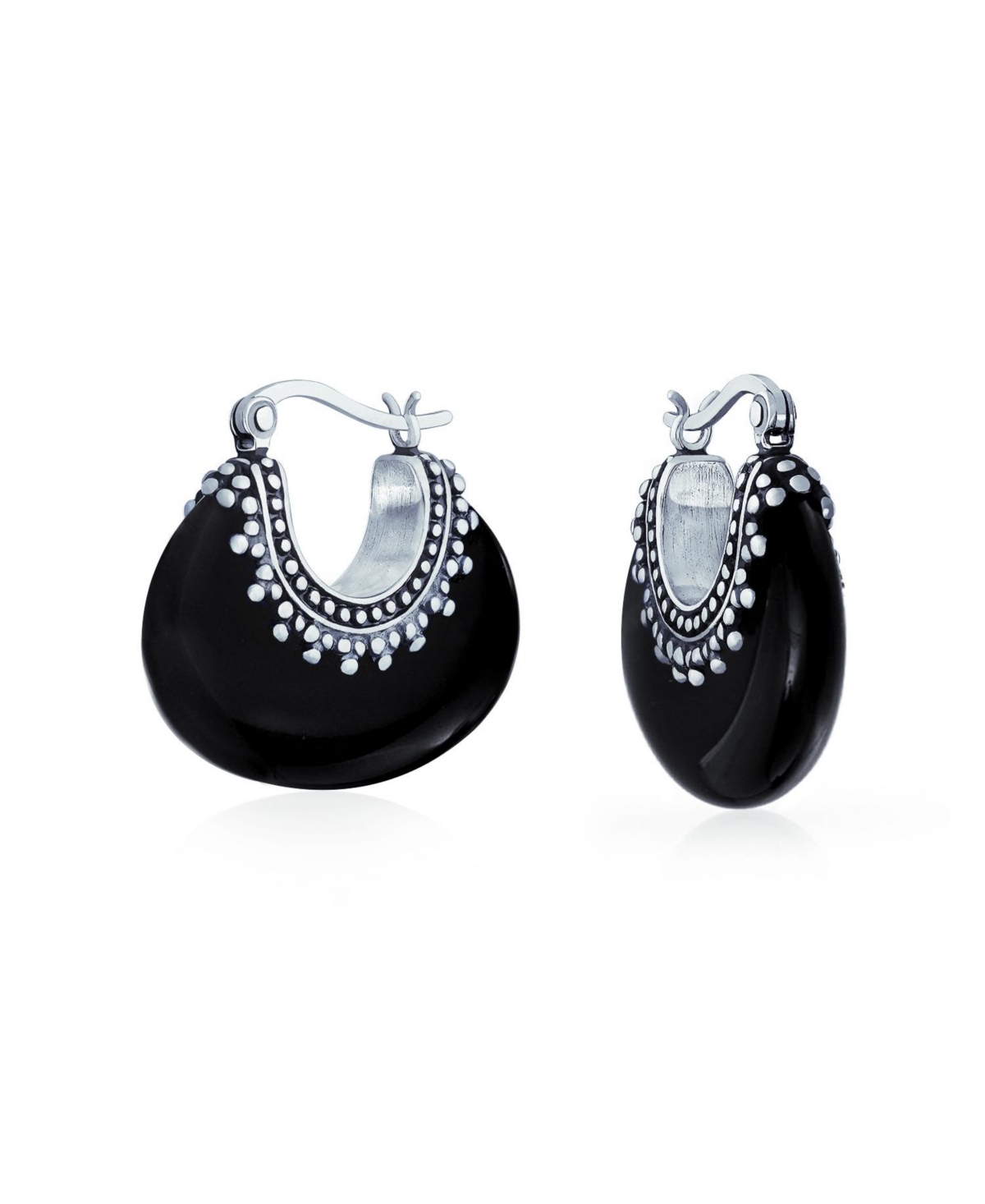 Click here for Bling Jewelry Boho Bali Style Tribal Oval Half Cre... prices
