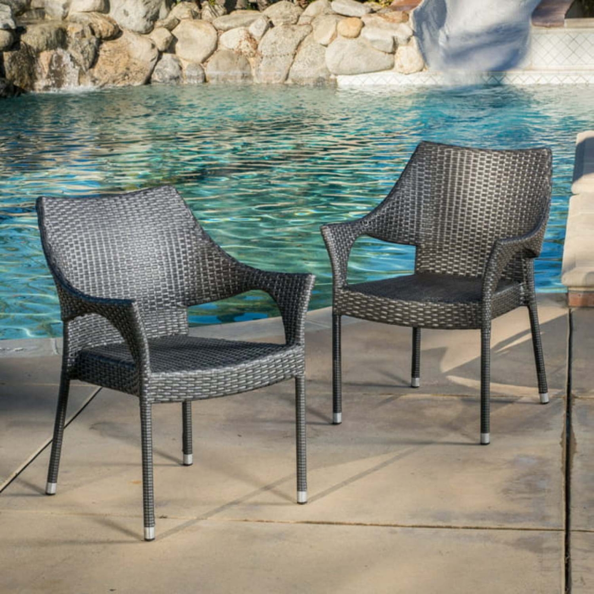 Click here for Streamdale Furniture Mirage Grey Pe Wicker Stackin... prices
