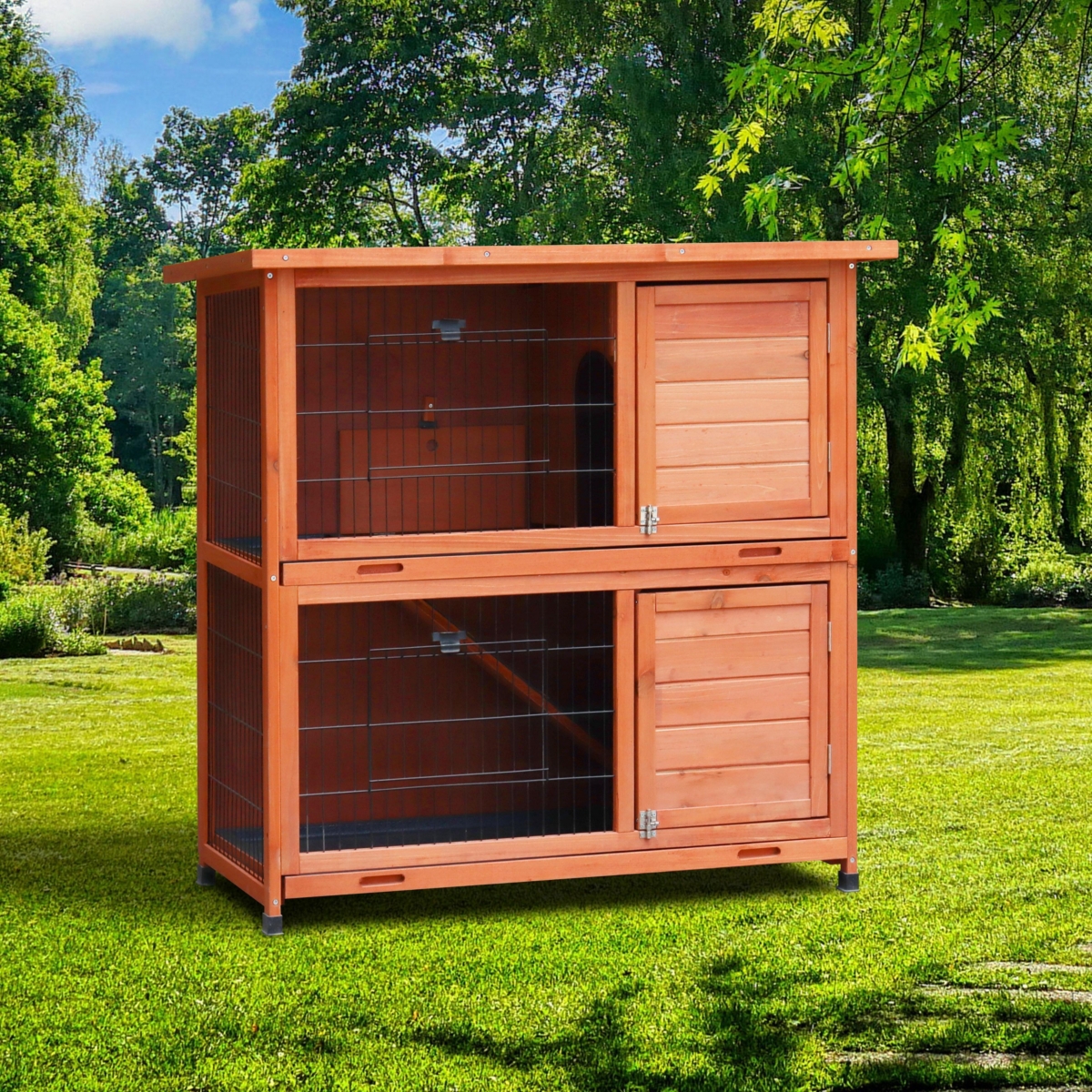 Click here for Streamdale 2-Story Outdoor Rabbit Hutch with Run &... prices