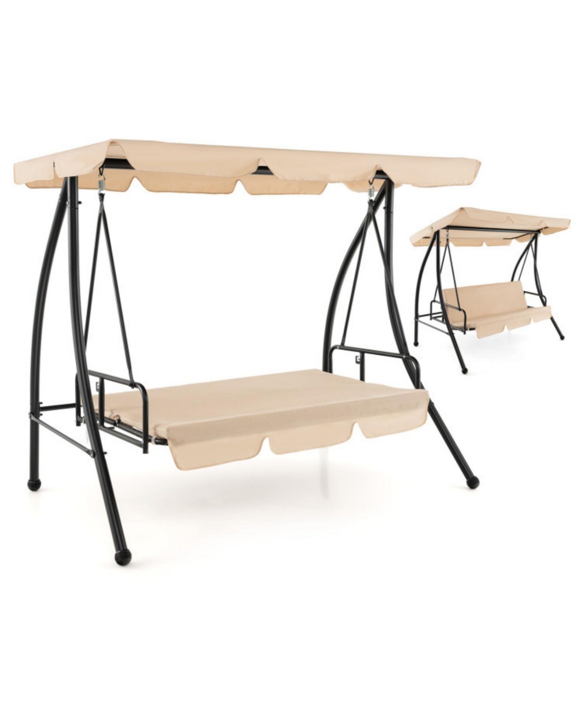Click here for Sugift 2-Seat Outdoor Convertible Swing Chair with... prices