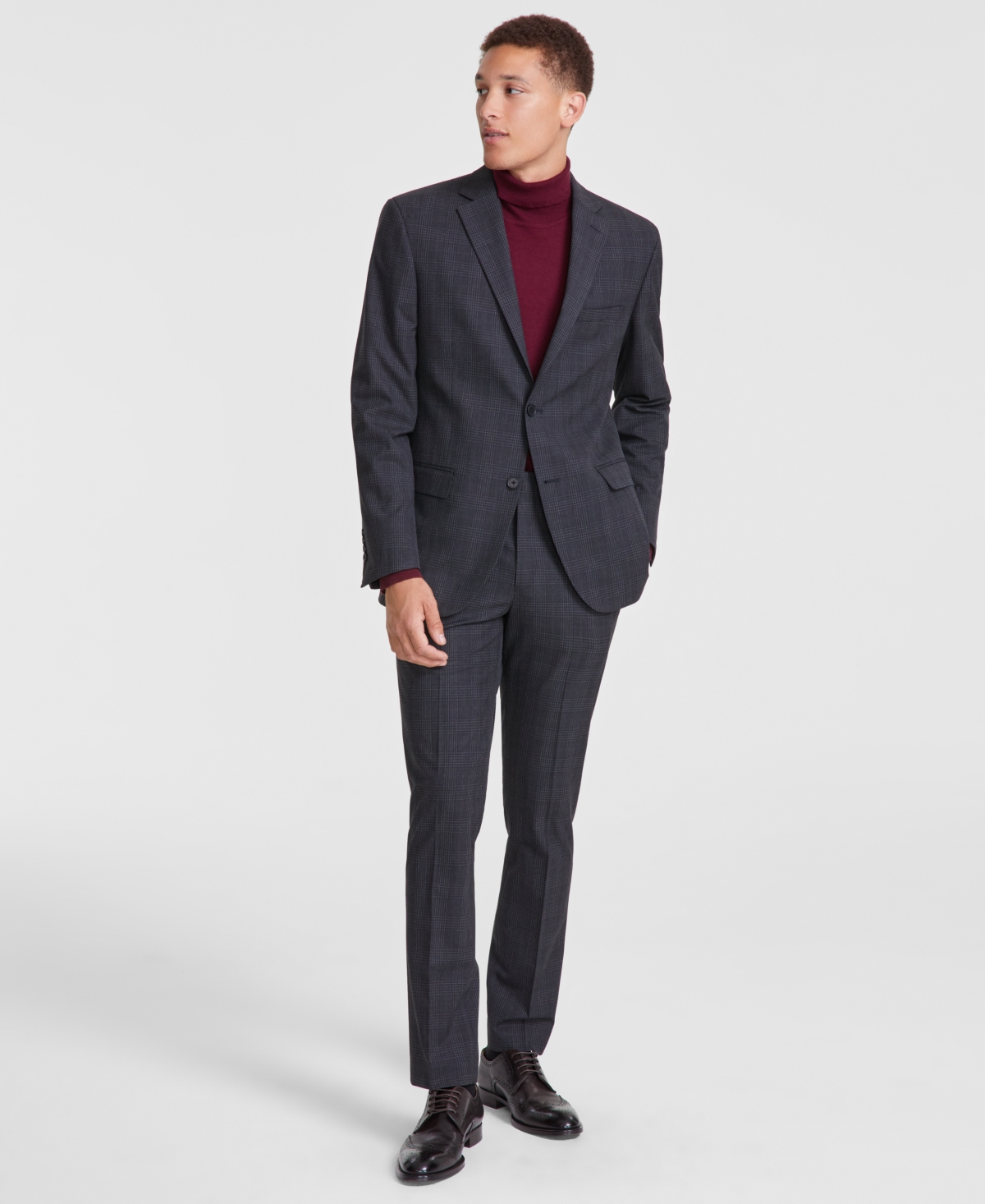 Click here for Dkny Mens Modern-Fit Nested Suit - Charcoal Plaid prices