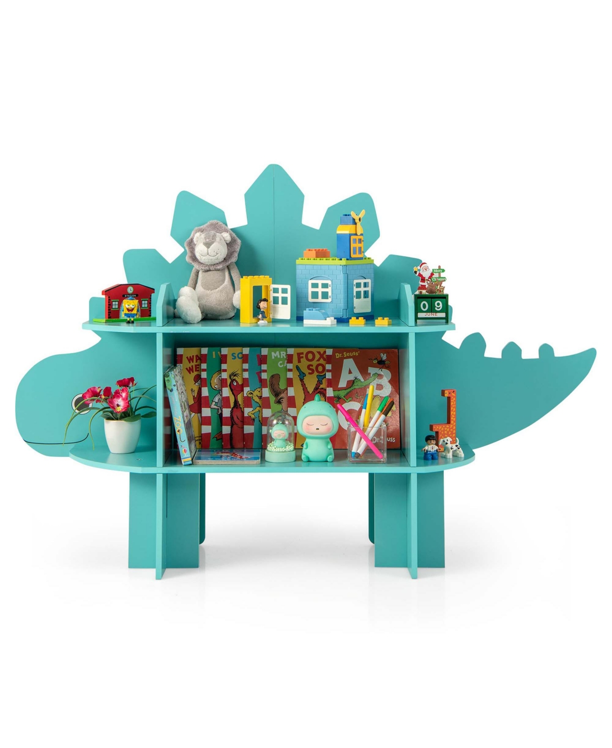 Click here for Dinosaur Bookcase for Kids 2-Tier Toy Storage Orga... prices
