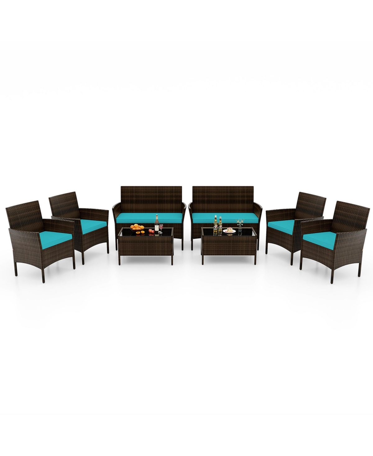 Click here for 8 Pcs Patio Furniture Set with Washable Cushions a... prices