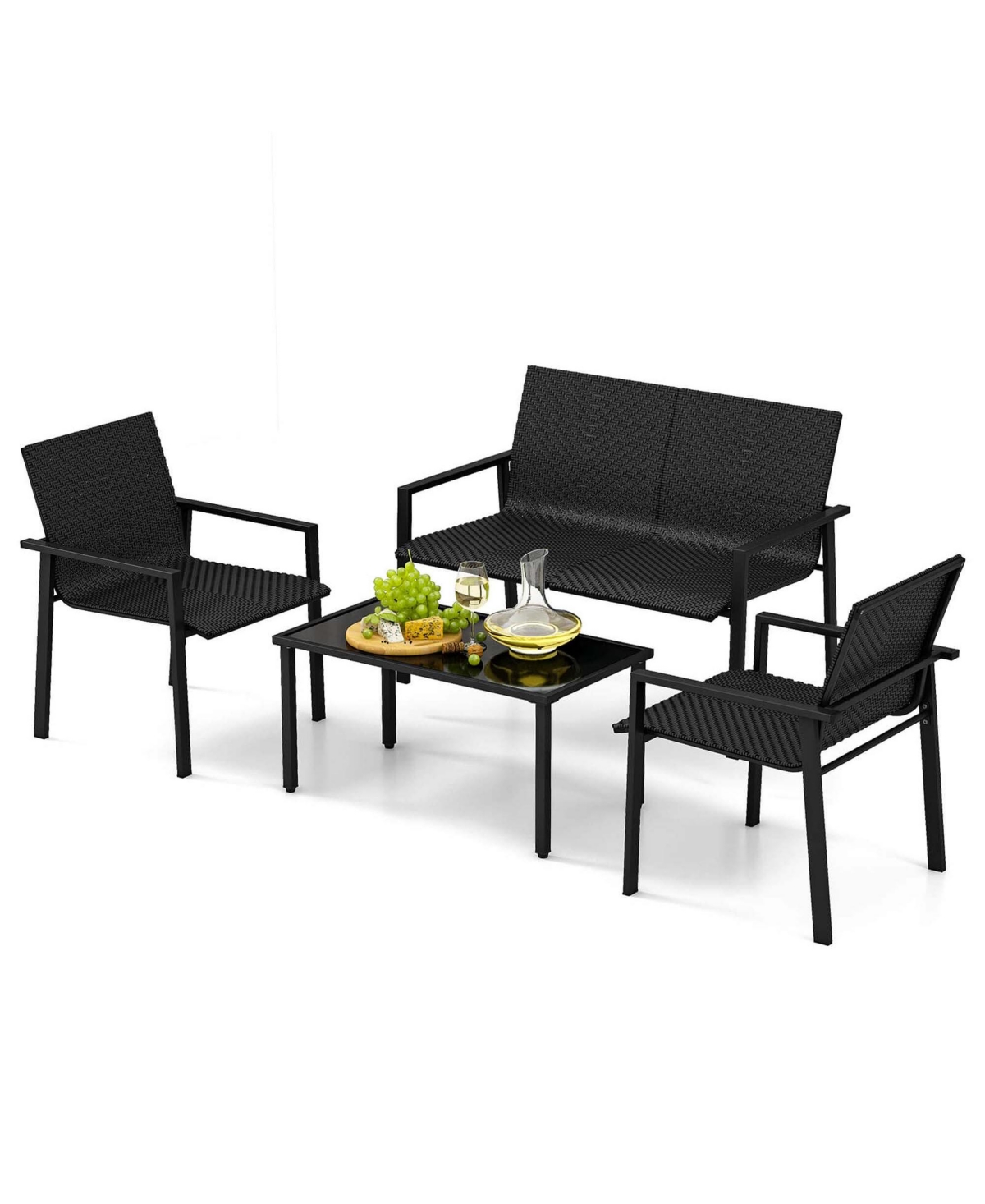 Click here for Costway 4 Pcs Outdoor Wicker Patio Furniture Set w... prices