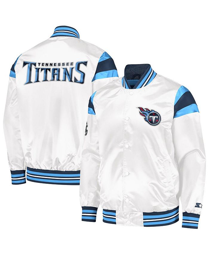 Starter Men's White Tennessee Titans Satin Full-Snap Varsity Jacket ...