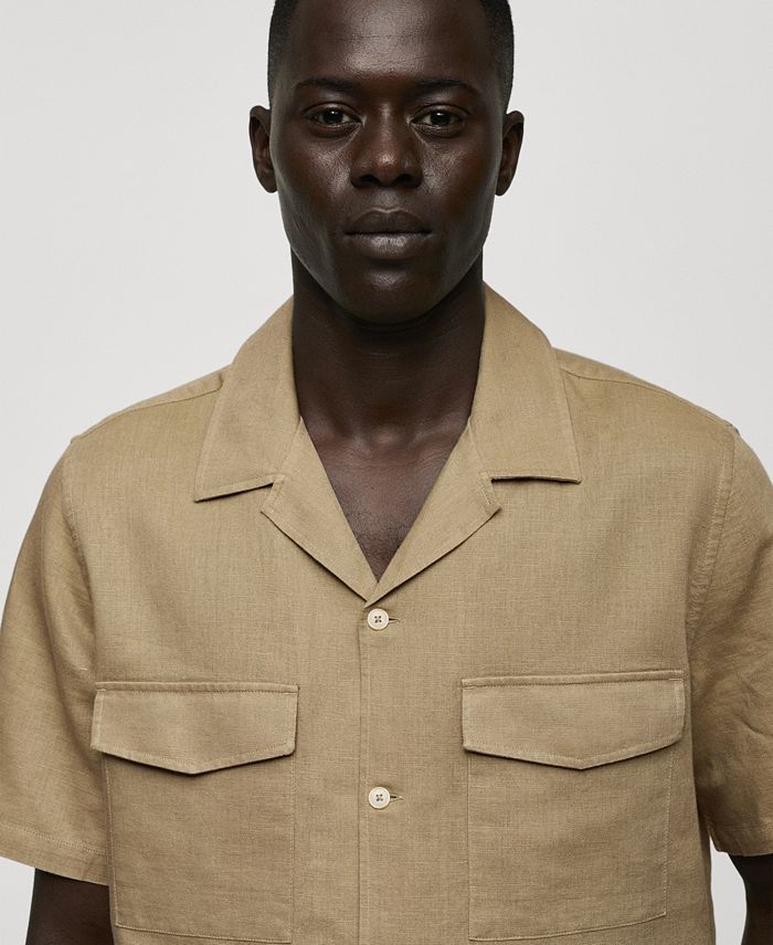 MANGO Men's Regular-Fit Linen Cotton Shirt - Macy's