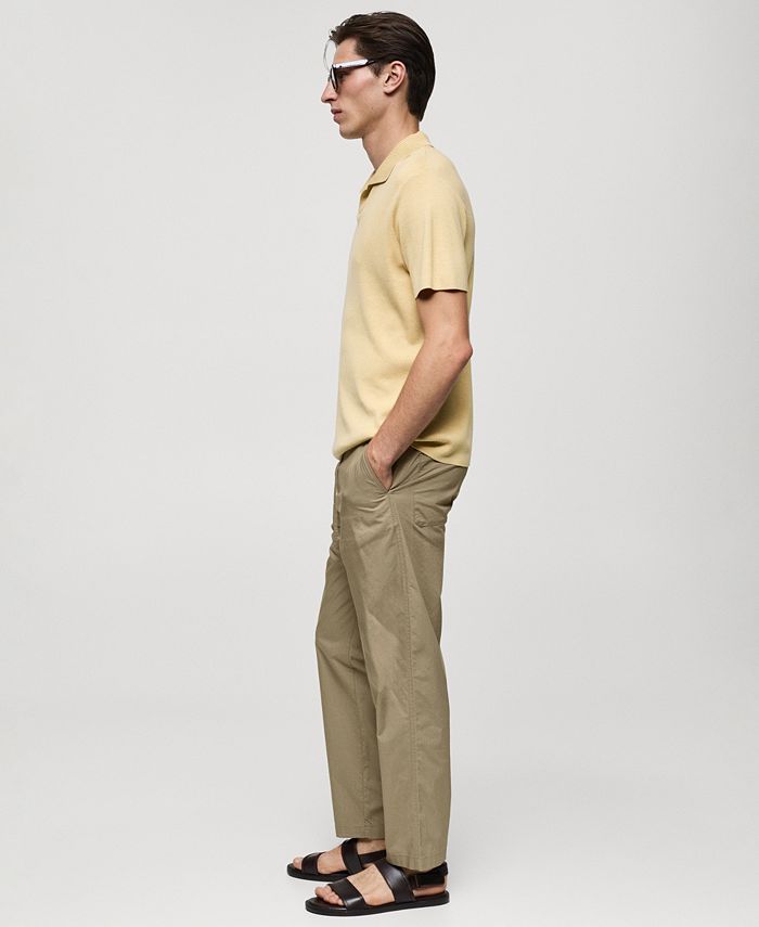 MANGO Men's Drawstring Cotton Trousers - Macy's