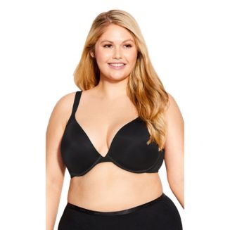 Avenue Plus Size Basic Plunge Wire-Free Bra - Macy's