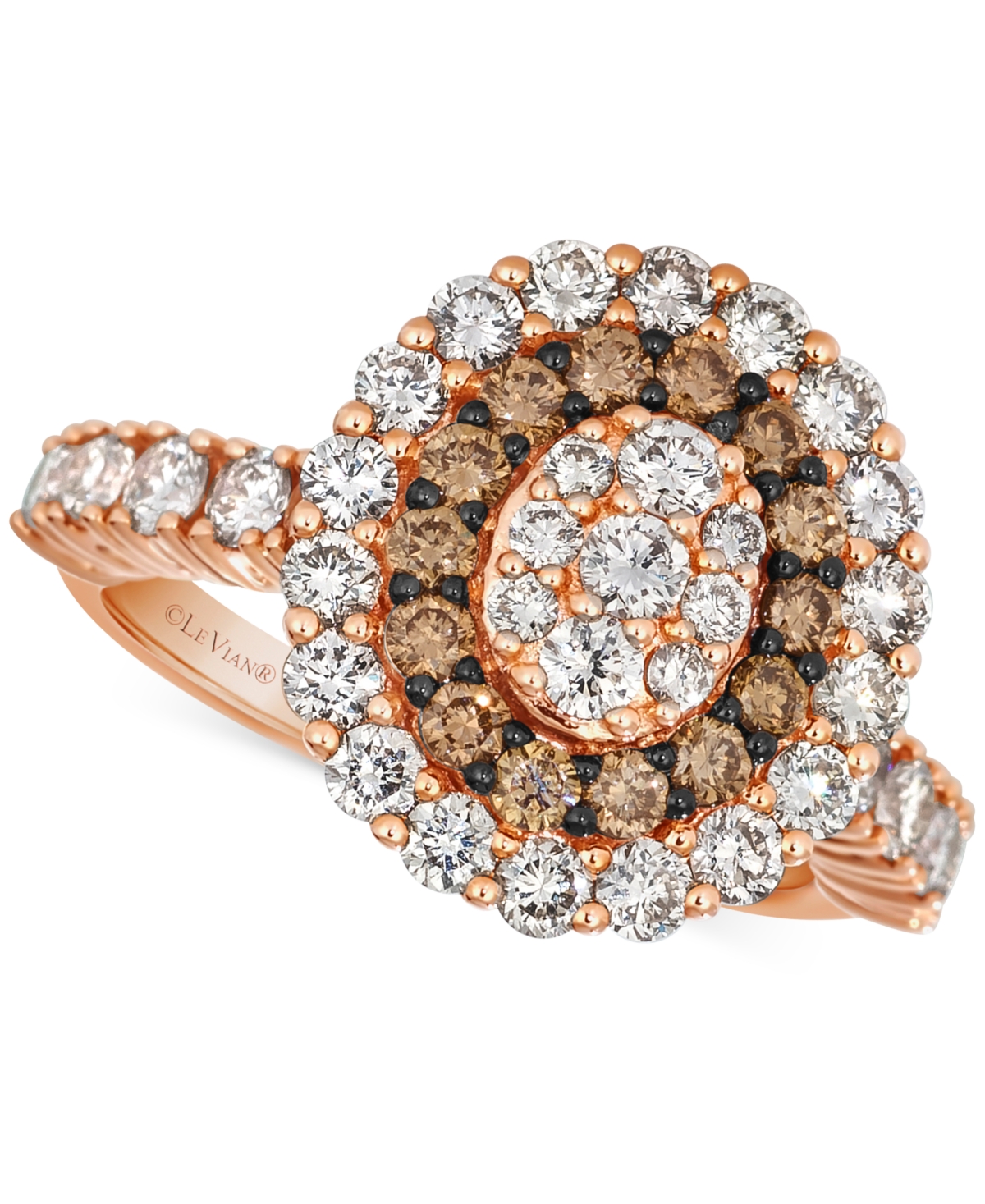 Click here for Le Vian Chocolate Diamond & Nude Diamond Halo Clus... prices