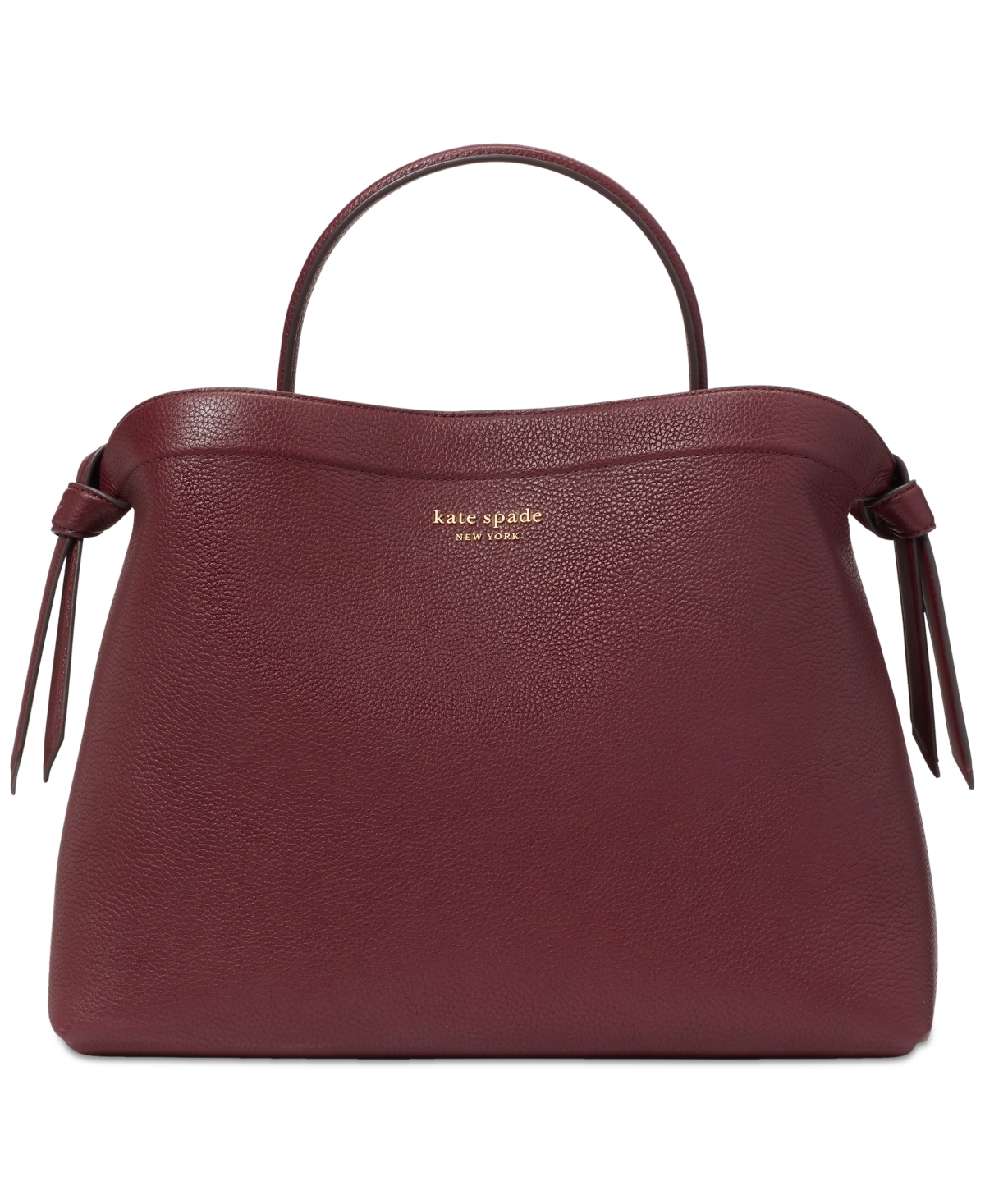 kate spade new york Knott Pebbled Leather Medium Top Handle - Cordovan ...