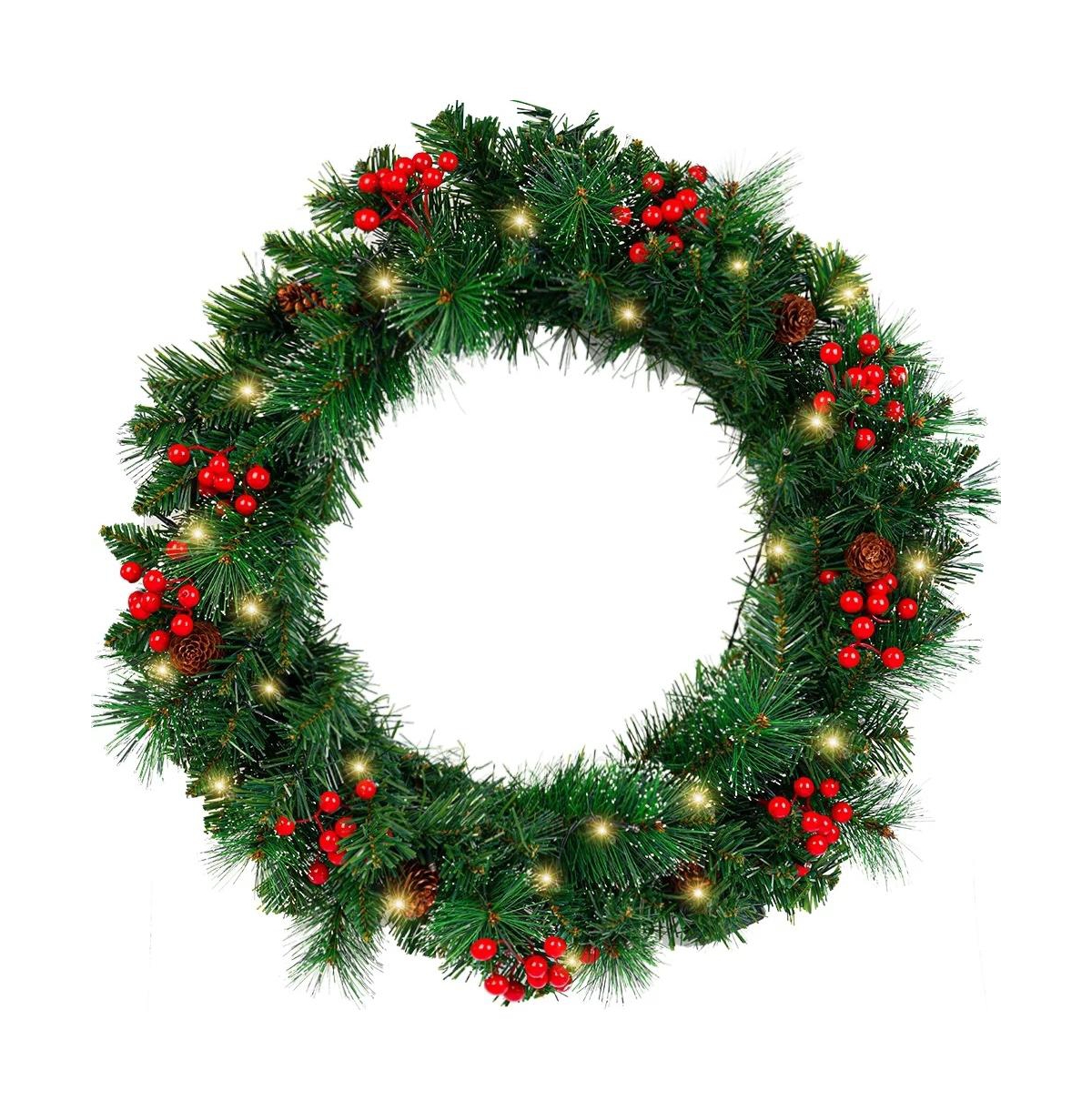 Click here for Cowin 24 Lighted Artificial Christmas Wreath with... prices