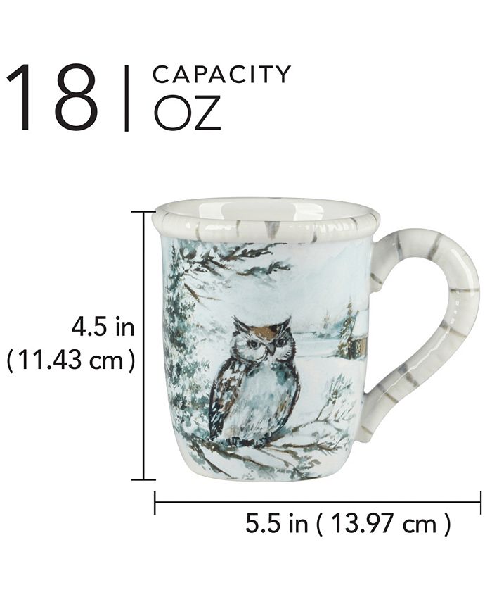 Certified International Winter's Frost Mugs, Set of 4 - Macy's