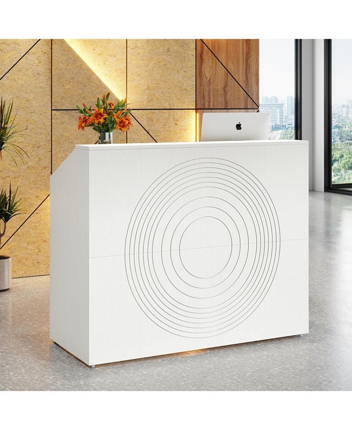 Tribesigns Reception Desk with Counter, Modern Front Desk Reception ...