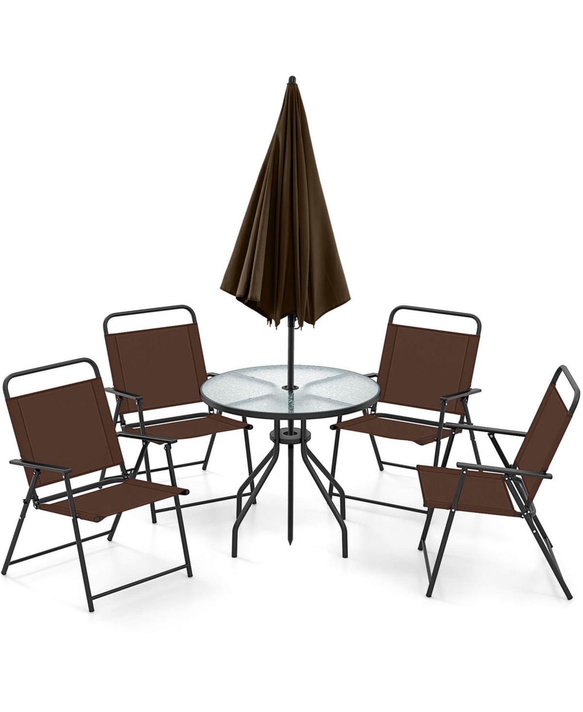 Click here for Costway Patiojoy 6 Pcs Patio Dining Set Folding Ch... prices