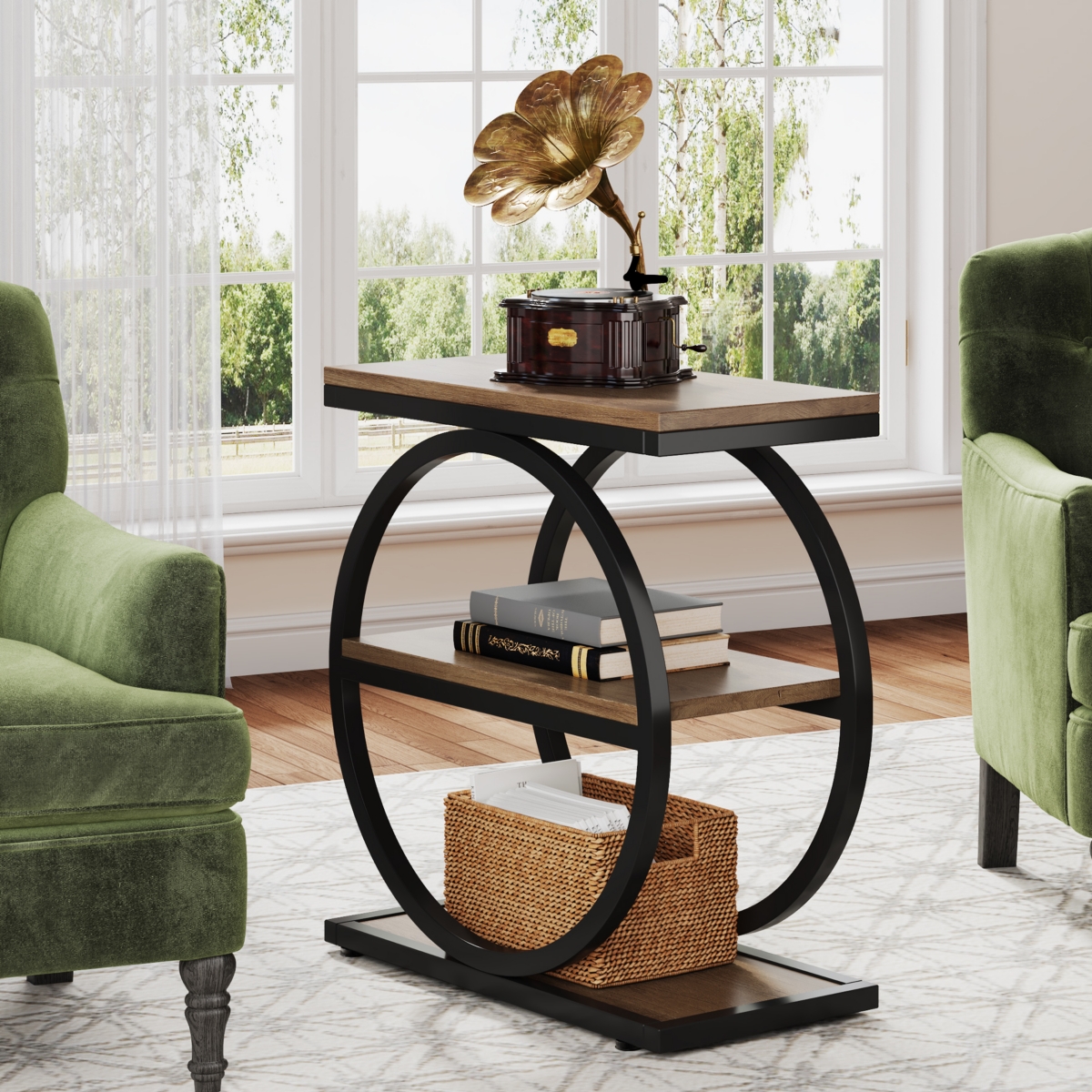Click here for Tribesigns Narrow End Table with 3 Storage Shelves... prices
