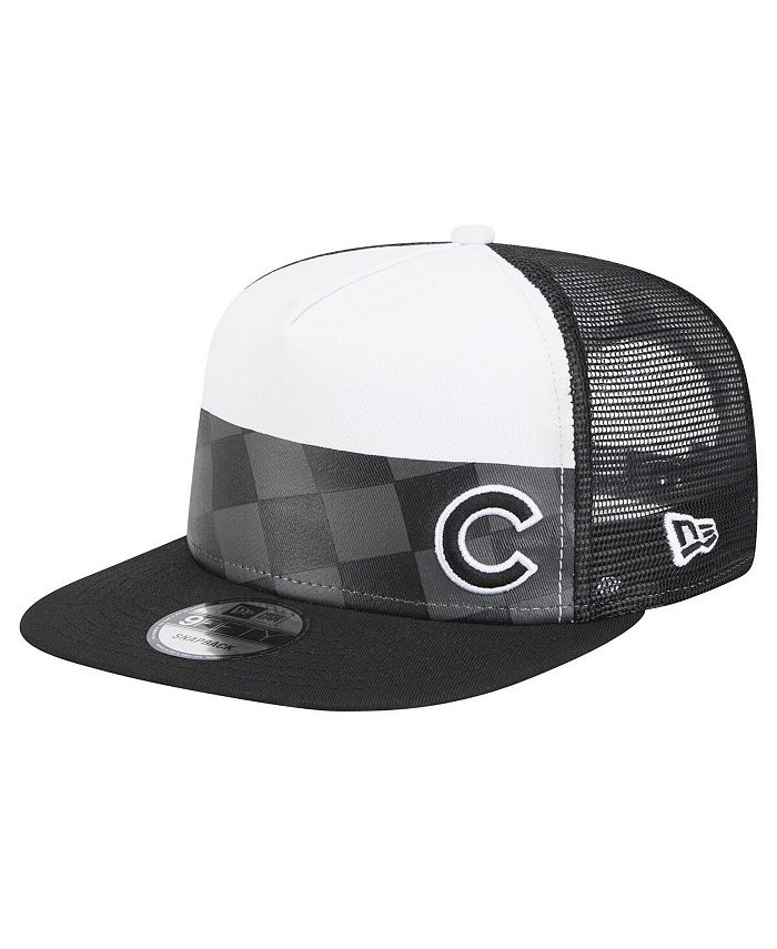 New Era Men's Black Chicago Cubs Checkmate Trucker 9FIFTY Snapback Hat ...