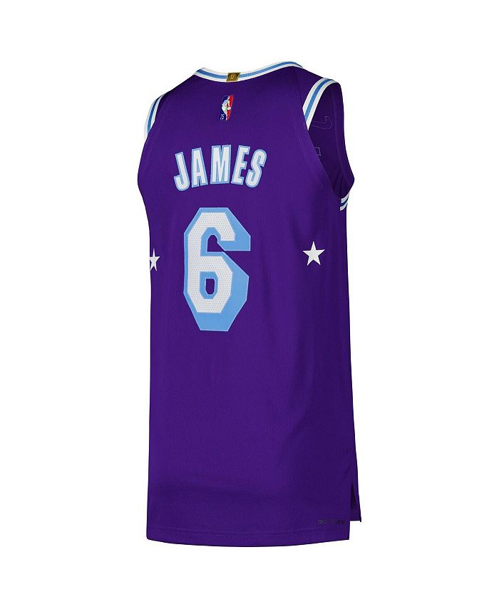 Nike Men's LeBron James Purple Los Angeles Lakers Authentic Player ...