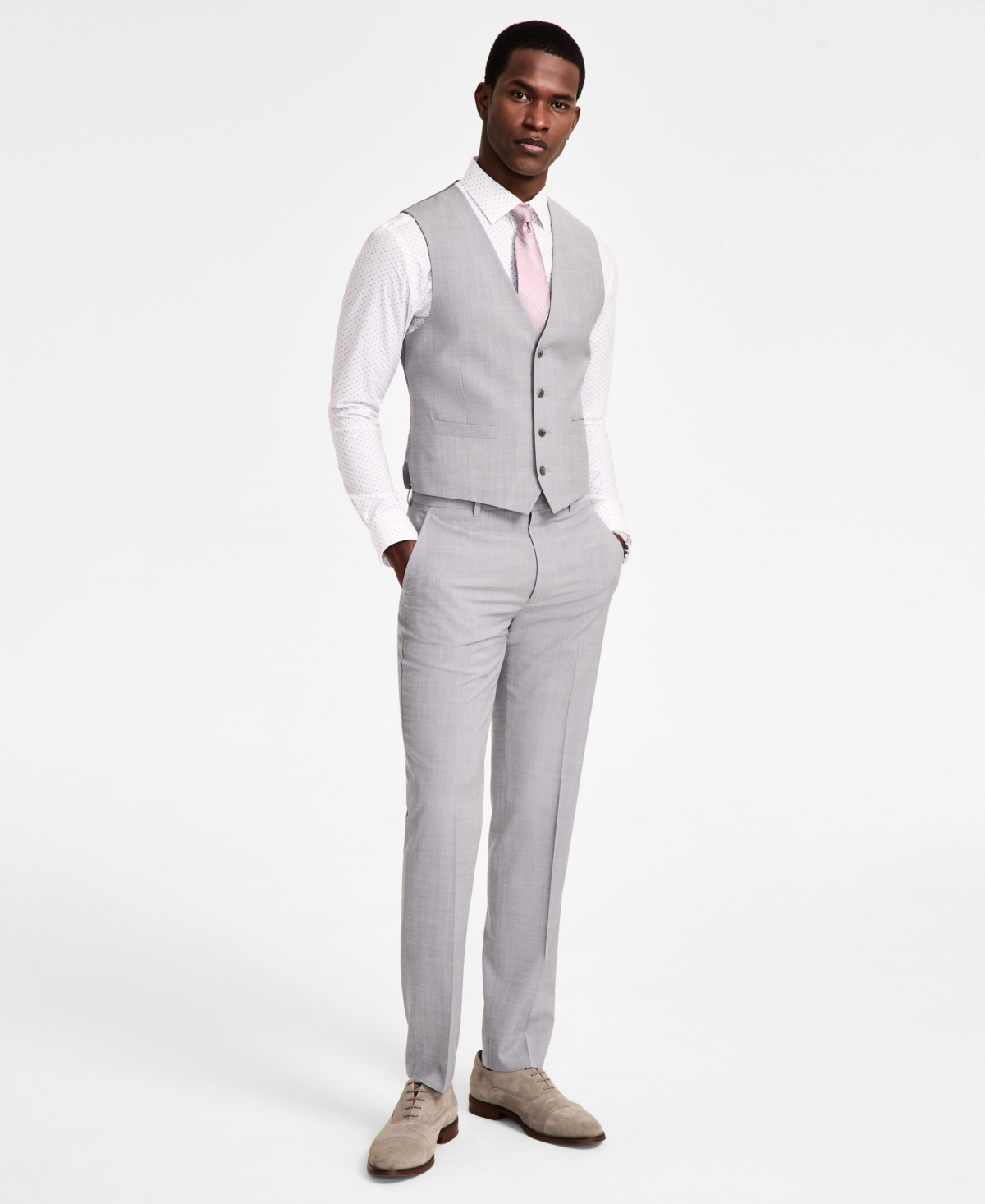 Click here for Calvin Klein Mens Slim-Fit Wool Blend Infinite Str... prices