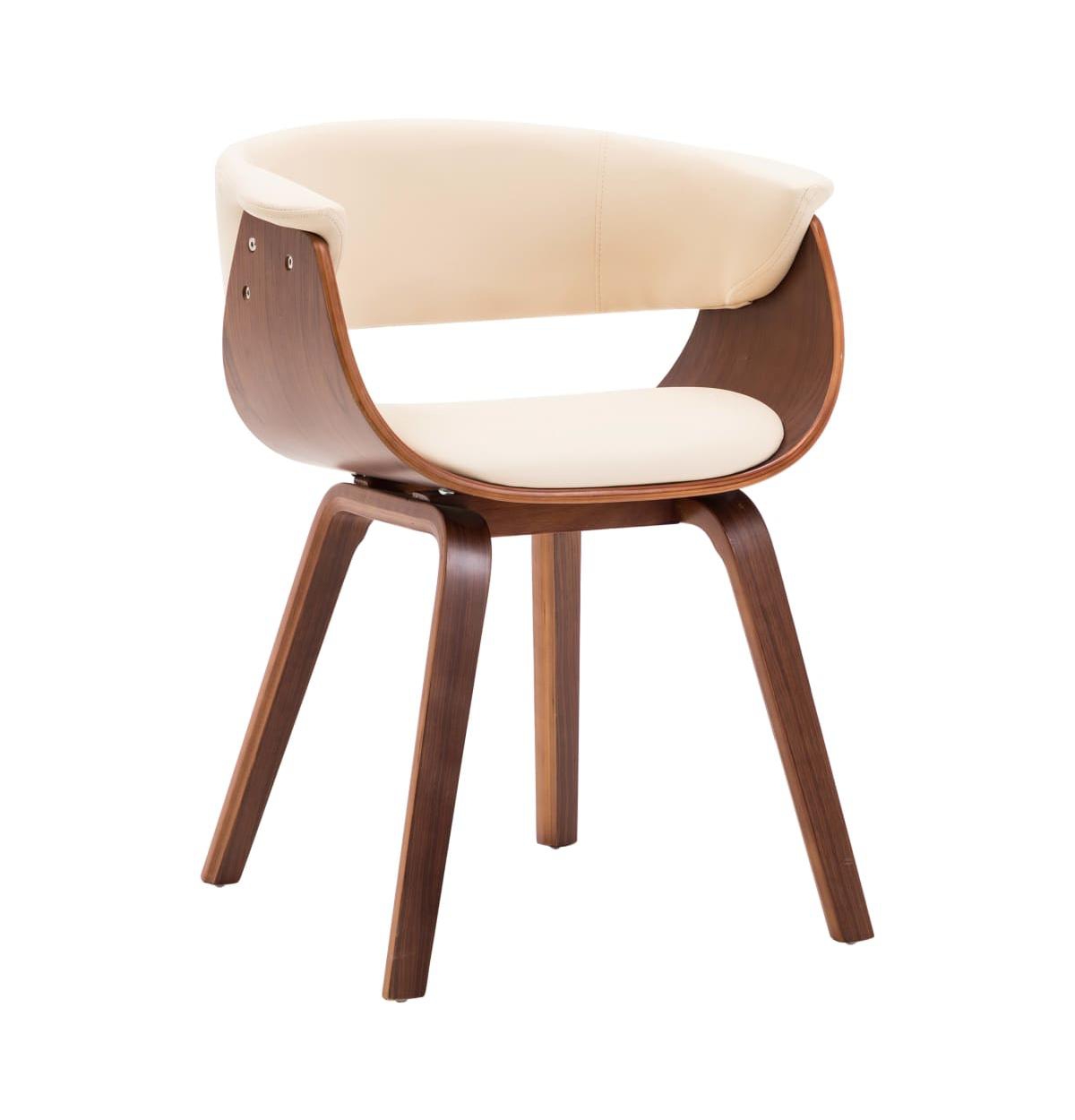 Click here for Dining Chair Cream Bent Wood and Faux Leather - Cr... prices