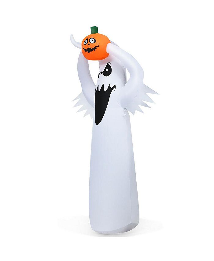 VEBREDA 6 Feet Halloween Inflatable Blow Up Ghost with Pumpkin and LED ...