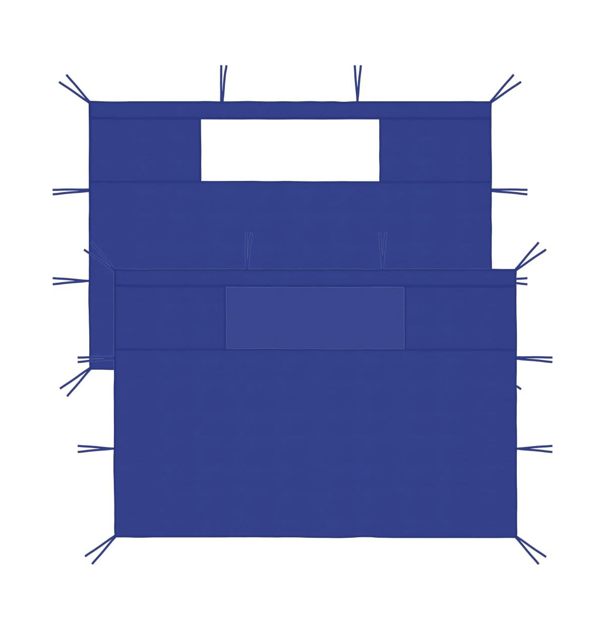 Click here for vidaXL Gazebo Sidewalls with Windows 2 pcs Blue -... prices