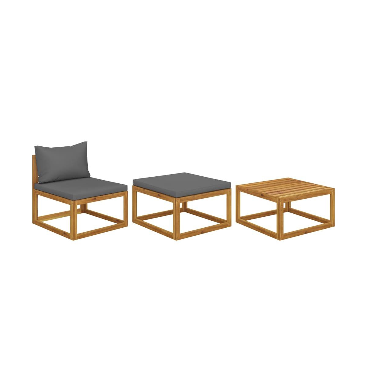 Click here for vidaXL 3 Piece Patio Lounge Set with Cushions Soli... prices