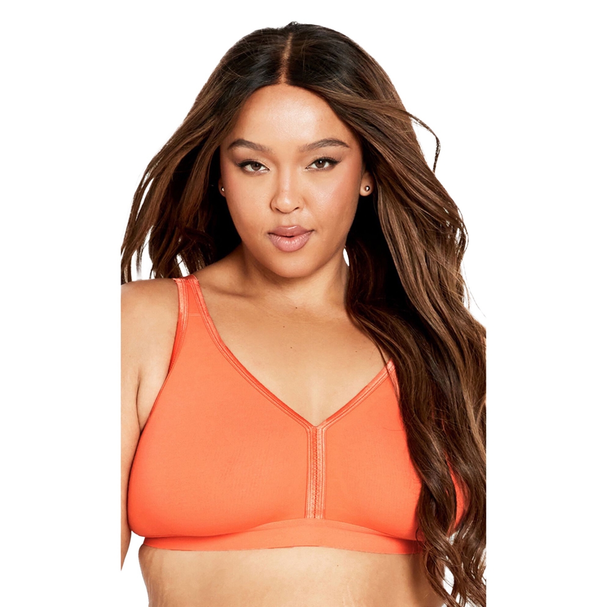 Click here for Avenue Plus Size Fashion Cotton Bra - Living coral prices