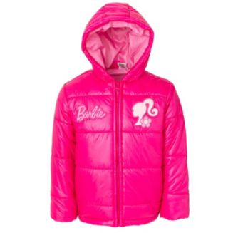 Barbie Girls Zip Up Winter Coat Puffer Jacket - Macy's