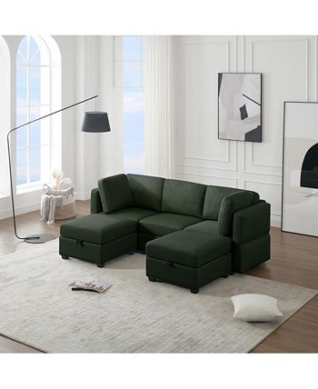 Simplie Fun Modular Sectional Sofa with Storage, Adjustable Backs ...