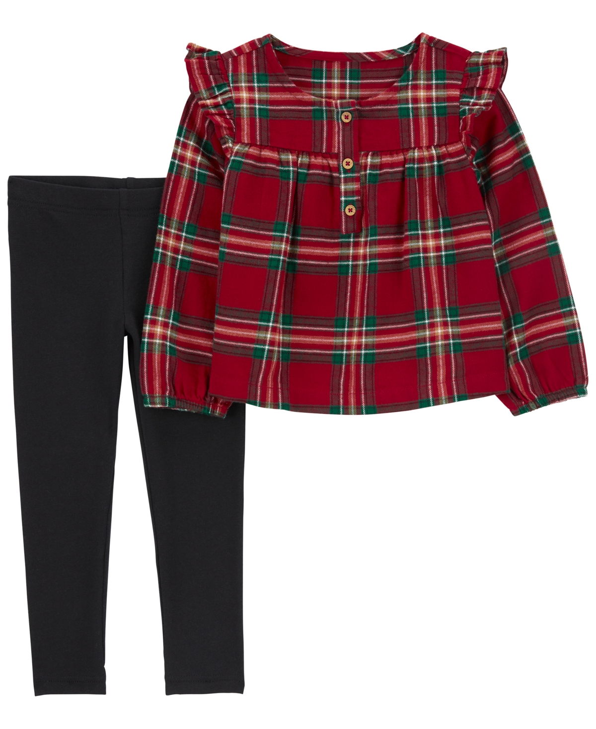 Click here for Carters Toddler Girls 2-Pc. Plaid Flannel Top & St... prices