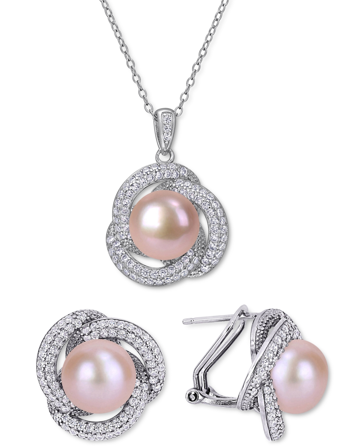 Click here for 2-Pc. Set Pink Cultured Freshwater Pearl (9-1/2mm... prices