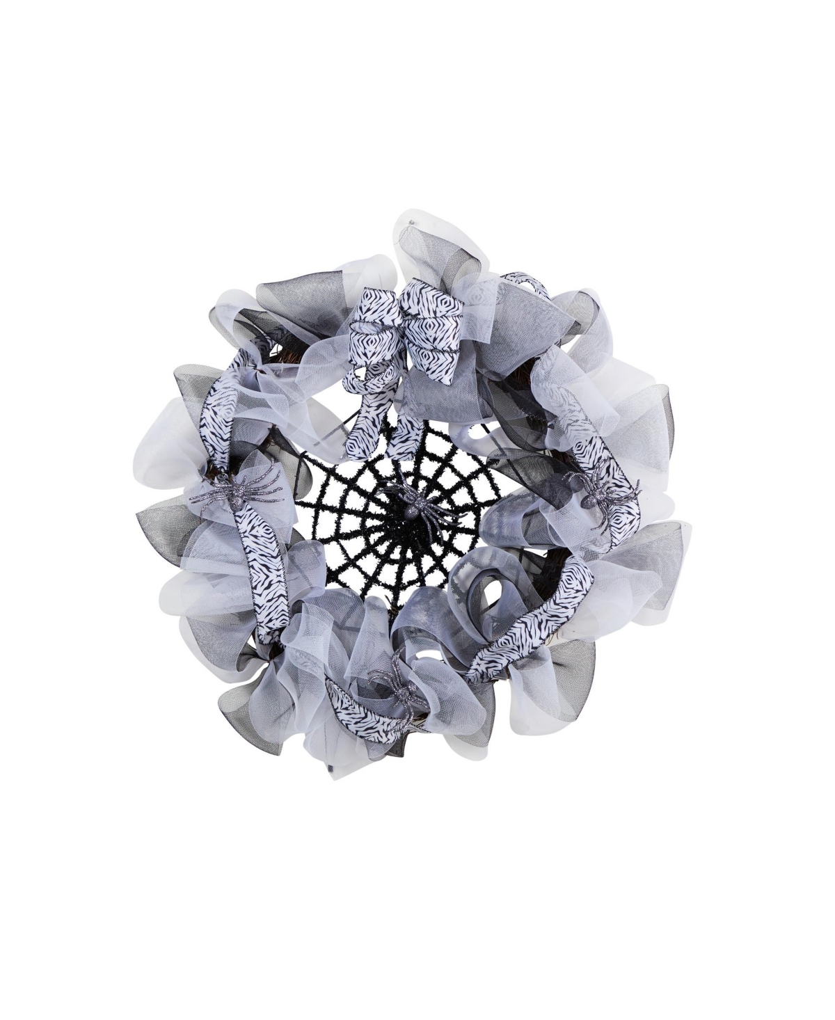 Click here for Slickblue Halloween Spider Web Mesh Wreath - Black... prices