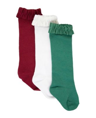 RuffleButts Baby Girls Baby 3-Pack Knee High Socks - Macy's