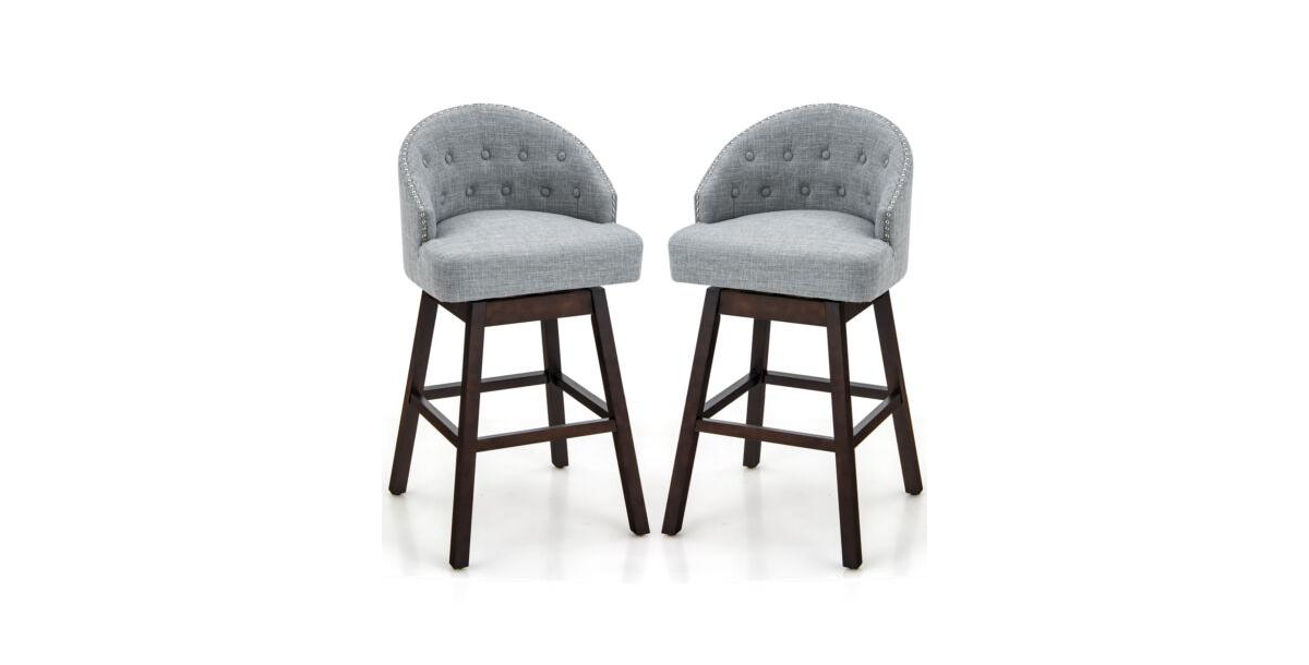 Click here for Skonyon Set of 2 Swivel Bar Stools with Rubber Woo... prices