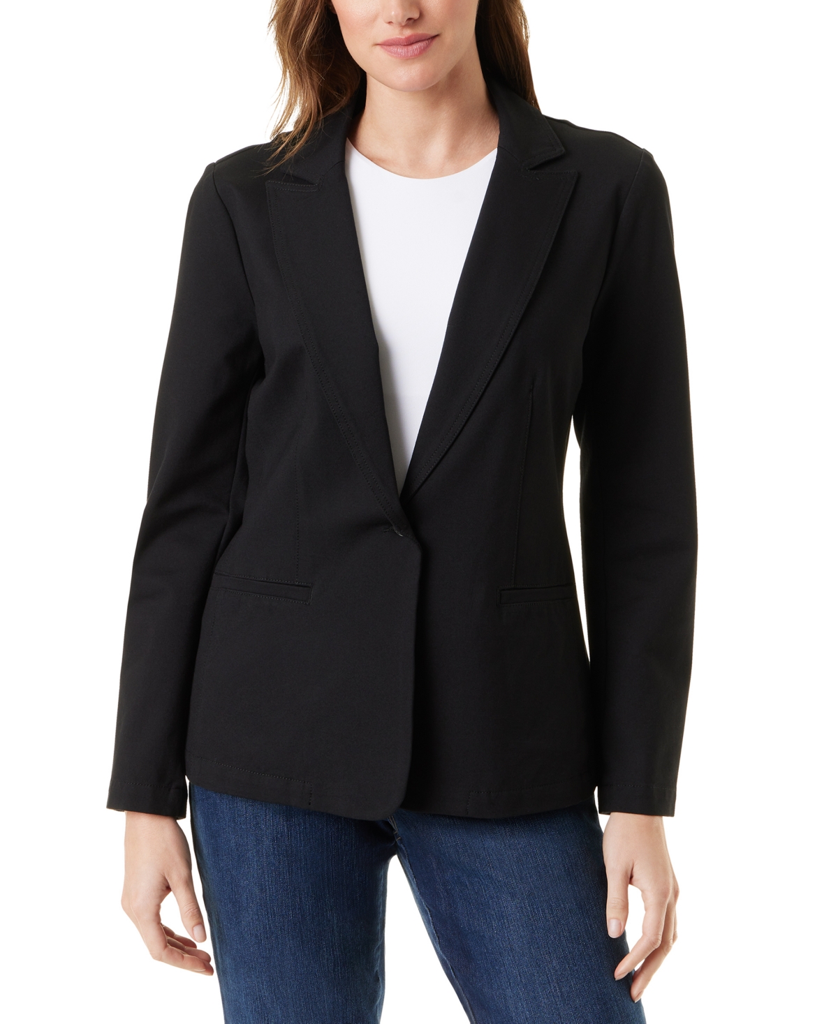 Click here for Gloria Vanderbilt Womens Denim One-Button Blazer -... prices