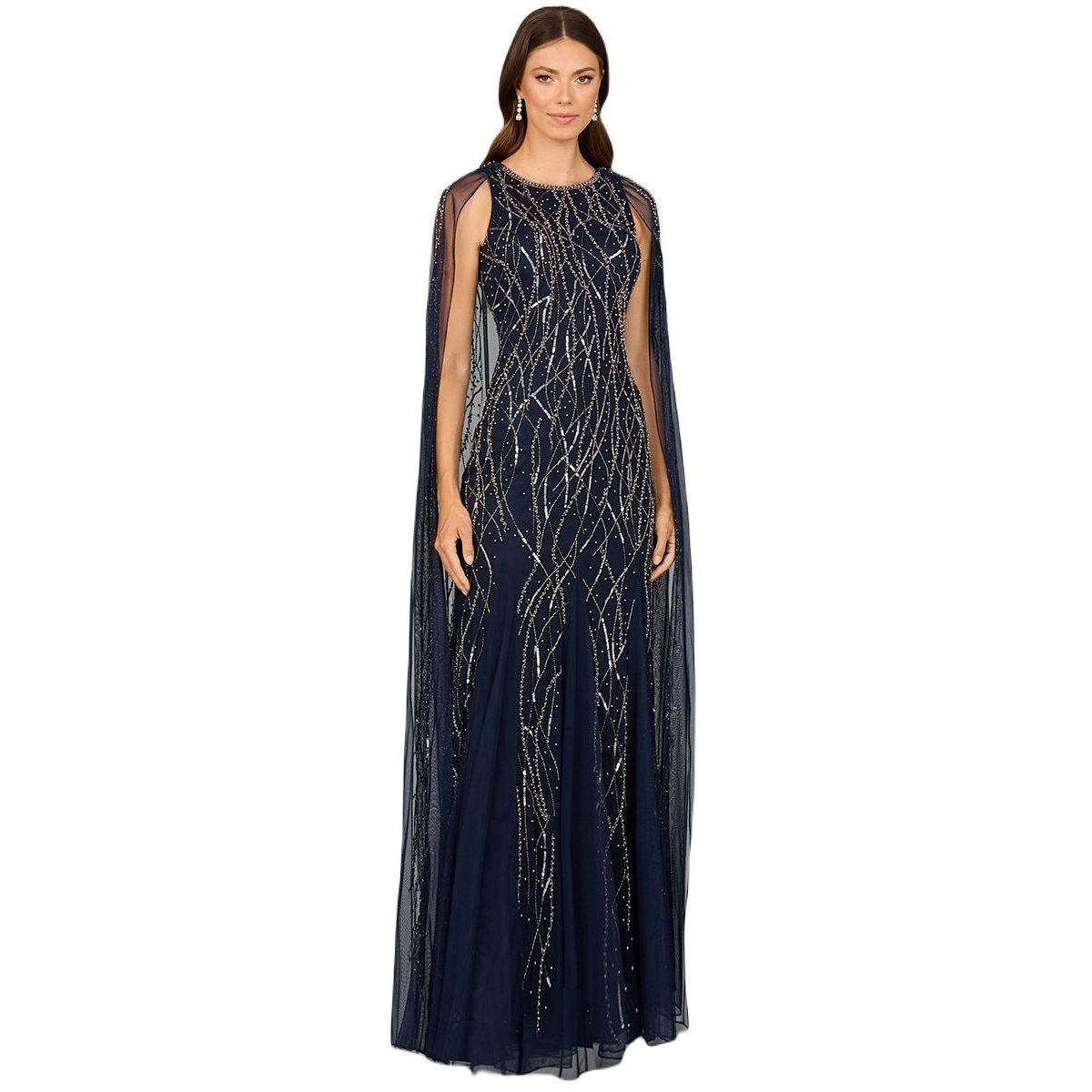 Click here for Lara Womens Elegant Beaded Dress with Long Cape -... prices