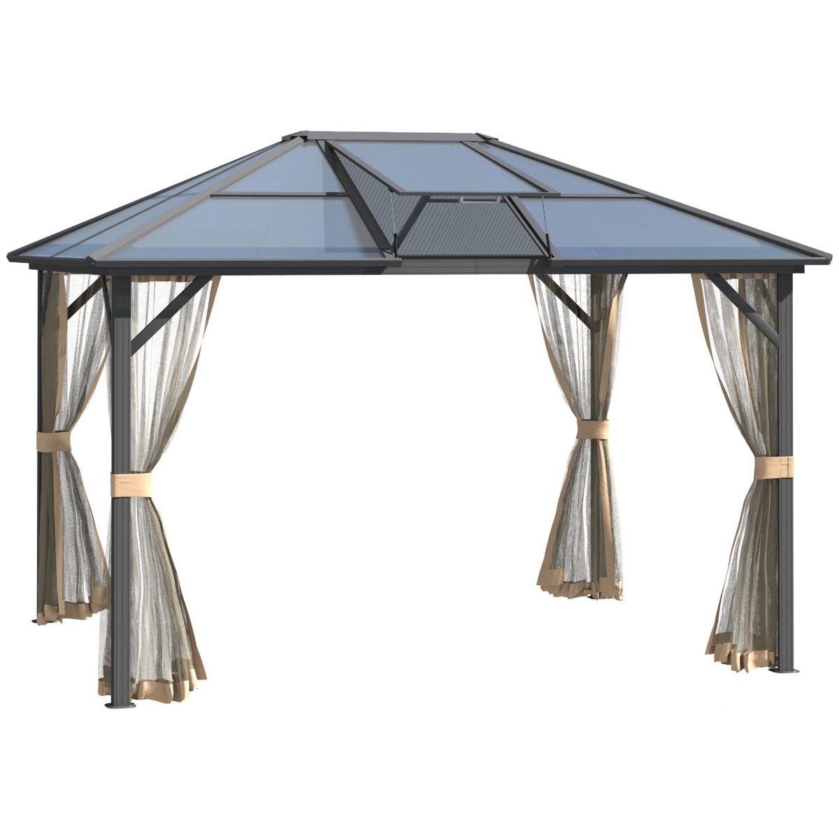 Click here for 10x12 Hardtop Aluminum Gazebo with Polycarbonate R... prices