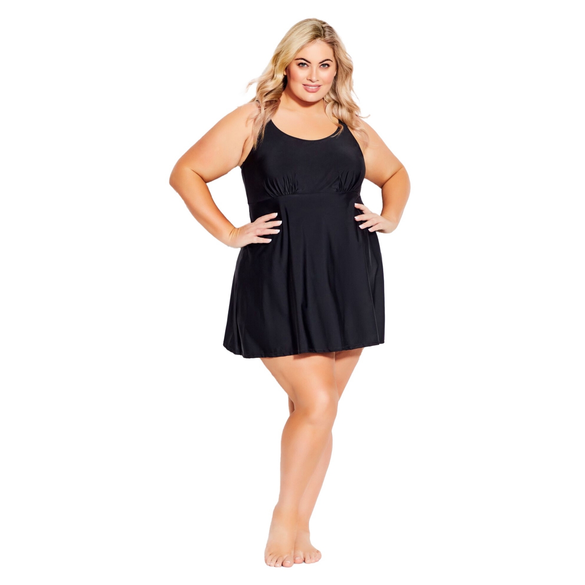 Click here for Avenue Womens Plus Size Empire Swim Dress - Black prices